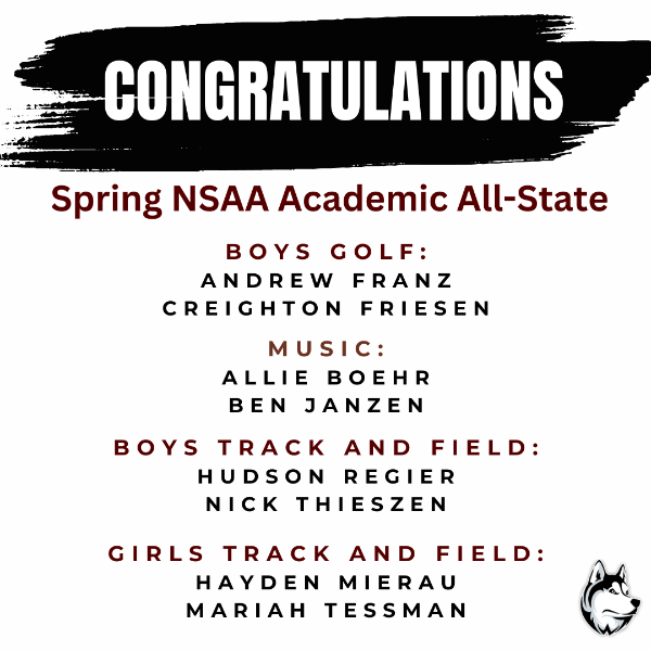 Heartland Community Schools - HCS Students Awarded NSAA Academic All-State